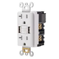 China 20A GFCI Receptacle with 5V 2.4A USB Ports - Tamper Resistant Self-Test Outlet for Home & Commercial Use for sale