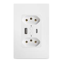 China Anatel Tuya WiFi Brazilian Wall Outlet with USB and Type-C Socket - 10A 110-240V Smart Power Outlet for sale