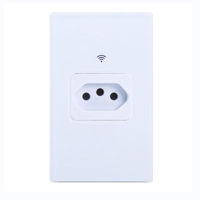 China Tuya Smartlife App Control Brazilian Wireless Socket 20A 100-240V with Energy Monitoring and Voice Control for sale
