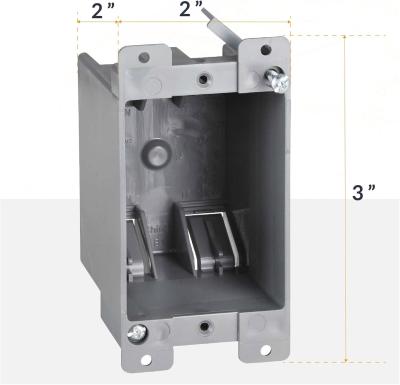 China Industrial PVC 1 Gang Junction Box 109.3×93.7×59mm UL 514C Standard ETLus Certified for sale