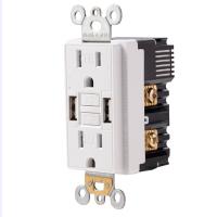 China 15A GFCI Electrical Outlet with 2 USB Ports - 125V 60Hz Self-Testing Safety Socket for Wet Areas for sale