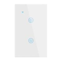 China WiFi 2 Gang Smart Switch No Neutral Wire Required 110V-250V AC 600W Load Capacity for sale