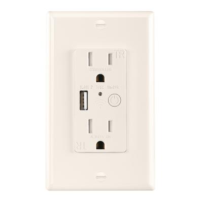 China Tuya Zigbee Smart Wall Socket 15A 127V with Voice Control and Timer Function for Residential Use for sale