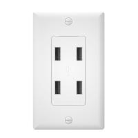 China Wall Mounted USB Outlet with 4 Charging Ports 125V AC 15A ETL Certified for Home and Office for sale