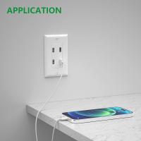 China Wall Mounted USB Outlet with 4 Charging Ports 125V AC 15A ETL Certified for Home and Office for sale