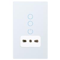China Italy 16A Smart Life 2 Gang WiFi Switch with Socket 220-240V 50/60Hz for Italian Type L Plugs for sale