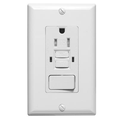 China Tamper Resistant 15A GFCI Electrical Outlet with LED Indicator - 125V, 0.025s Trip Time for sale