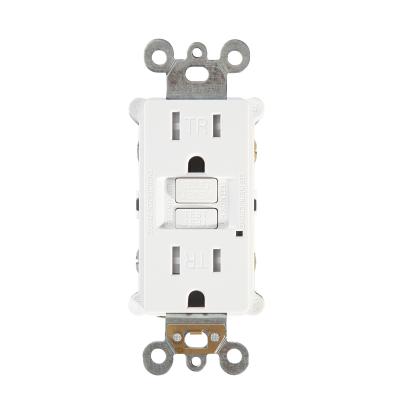 China Slim Design GFCI Interrupter Socket 15A 125V with Self-Grounding and ETL Certification for sale
