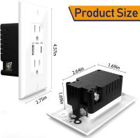 China QC3.0 PD3.0 Fast Charging USB Wall Outlet 125V AC 15A with Dual USB-C and Type-A Ports 20W Output for sale