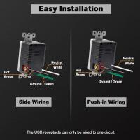 China QC3.0 PD3.0 Fast Charging USB Wall Outlet 125V AC 15A with Dual USB-C and Type-A Ports 20W Output for sale