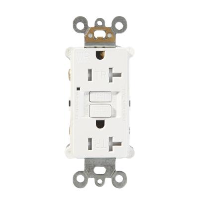 China 125V 20A Slim GFCI Electrical Outlet with Self-Test Function - 6000 Cycle Mechanical Life, 4-6mA Trip Level for sale