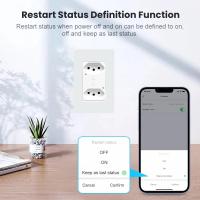China Brazilian Smart Dual Socket 10A with Tempered Glass Plate - 2200W/110V, 4400W/220V Wi-Fi Control for sale