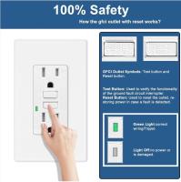 China 15A 125V GFCI Power Outlet with Self-Grounding and 0.025s Trip Time for Enhanced Electrical Safety for sale