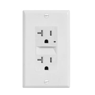 China Wall Mounted Electrical Socket with Night Light 20A 125V Tamper Resistant Outlet for sale