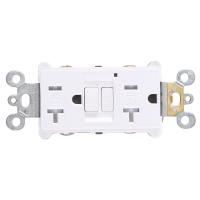 China 125V 20A Slim GFCI Electrical Outlet with Self-Test Function - 6000 Cycle Mechanical Life, 4-6mA Trip Level for sale