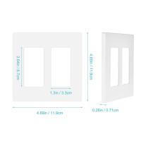 China Screwless 2-Gang Wall Plate for US Socket - 116x70.2mm White/Black Plastic Cover for sale