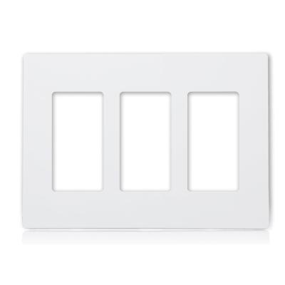 China Glossy Finish Screwless 3-Gang Wall Plate 116x70.2mm for US Socket - White or Black for sale