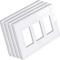 China Glossy Finish Screwless 3-Gang Wall Plate 116x70.2mm for US Socket - White or Black for sale