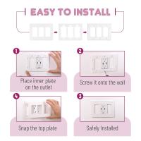 China Glossy Finish Screwless 3-Gang Wall Plate 116x70.2mm for US Socket - White or Black for sale