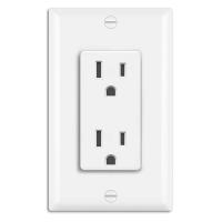 China 15A 125V Wall Mounted Socket - 2 Outlet Electrical Receptacle 116mm x 70mm for Residential & Commercial Use for sale