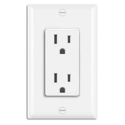 China 15A 125V Wall Mounted Socket - 2 Outlet Electrical Receptacle 116mm x 70mm for Residential & Commercial Use for sale
