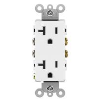 China 20 Amp Decorator Receptacle Wall Outlet Socket 125V 60Hz with 2500W Max Load and 2 Sockets for sale