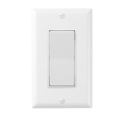 China Single Pole Decora Rocker Switch 120V 15A 2500W Wall Mounted with Standard Grounding in White, Black, Gray for sale