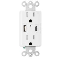 China 15A USB Wall Outlet 5.0A Fast Charging Tamper Resistant IntelliChip Socket Module Unit for sale