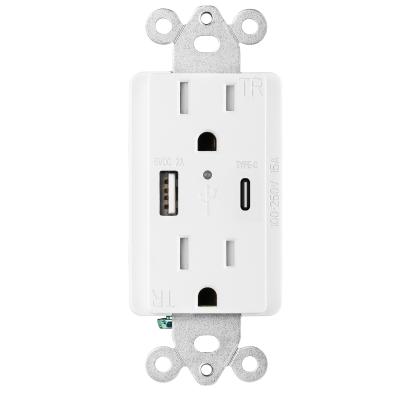 China 15A USB Wall Outlet 5.0A Fast Charging Tamper Resistant IntelliChip Socket Module Unit for sale