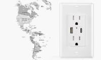 China 15A USB Wall Outlet 5.0A Fast Charging Tamper Resistant IntelliChip Socket Module Unit for sale
