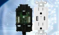 China 15A USB Wall Outlet 5.0A Fast Charging Tamper Resistant IntelliChip Socket Module Unit for sale