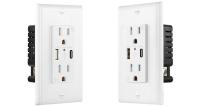 China 15A USB Wall Outlet 5.0A Fast Charging Tamper Resistant IntelliChip Socket Module Unit for sale