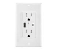 China 15A USB Wall Outlet 5.0A Fast Charging Tamper Resistant IntelliChip Socket Module Unit for sale