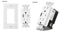 China 15A USB Wall Outlet 5.0A Fast Charging Tamper Resistant IntelliChip Socket Module Unit for sale