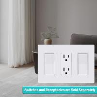 China cULus Certified 3-Gang Screwless Wall Plate 119x166mm Tool-Free Snap-On Decor Cover for Standard Electrical Socket for sale