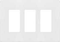 China UL94 Flame Retardant 3-Gang Screwless Wall Plate High-Impact PC Material 119x166mm White Decor Cover for sale