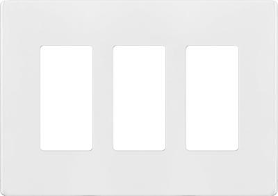 China UL94 Flame Retardant 3-Gang Screwless Wall Plate High-Impact PC Material 119x166mm White Decor Cover for sale