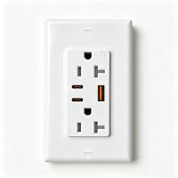 China 20A NEMA 5-20R USB Wall Outlet with PD20W Power Delivery and Custom Color Options for sale