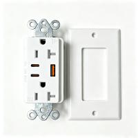 China 20A NEMA 5-20R USB Wall Outlet with PD20W Power Delivery and Custom Color Options for sale