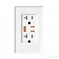 China 20A NEMA 5-20R USB Wall Outlet with PD20W Power Delivery and Custom Color Options for sale