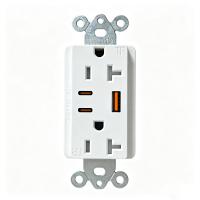 China 20A NEMA 5-20R USB Wall Outlet with PD20W Power Delivery and Custom Color Options for sale