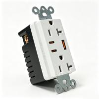 China 20A NEMA 5-20R USB Wall Outlet with PD20W Power Delivery and Custom Color Options for sale