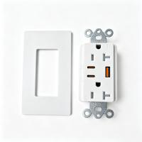 China 15A USB Wall Outlet PD20W Power Delivery Tamper-Resistant Duplex Receptacle Custom Color Lighting for sale