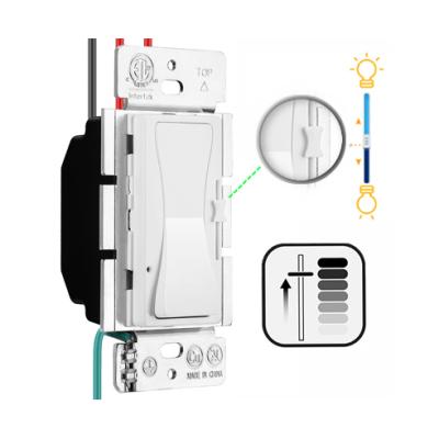 China Single Pole Rocker Paddle Dimmer Switch 120V 150W-600W Load Capacity with 5%-100% Dimming Range for sale