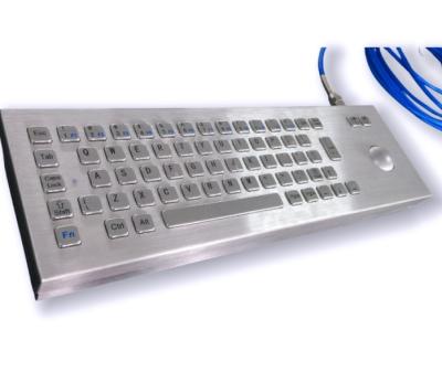 China Best price Desktop Industrial Stainless Steel Keyboard With Trackball IP65 for sale