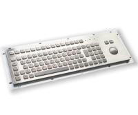 China Industrial Stainless Steel Keyboard with Integrated Trackball – Sealed & Impact‑Resistant for Rugged Kiosk Use for sale