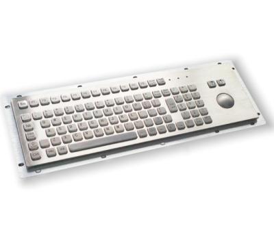 China Industrial Stainless Steel Keyboard with Integrated Trackball – Sealed & Impact‑Resistant for Rugged Kiosk Use for sale