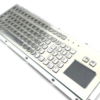 China Stainless Steel Panel Mounted Keyboard With TouchPad, Waterproof, Dustproof, Explosionproof. The keyboard features waterproof, dustproof, and explosionproof capabilities (IP65/IK07). for sale