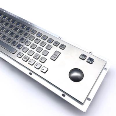 China KIOSK IP65 / IK07 waterproof dustproof anti-vandalism Industrial Stainless Steel Keyboard SUS304 With 38mm Trackball Rear Panel Mounted -40℃ for sale