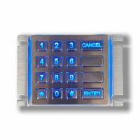 China IP65 / IK07 Waterproof Dustproof USB interface Stainless Steel 16 Keys Backlit Keypad Industrial Numeric Keypad Rear Panel Mounted -40℃ for sale